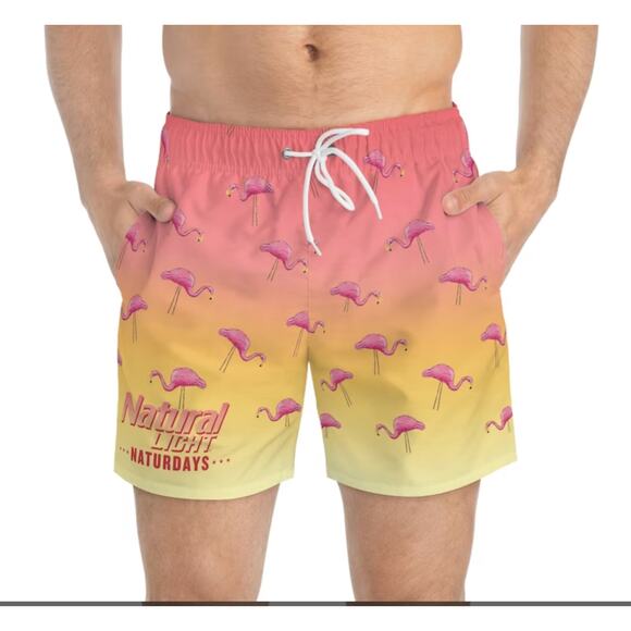 Naturdays | Swim | Naturdays Natural Light Flamingo Swim Trunks | Poshmark